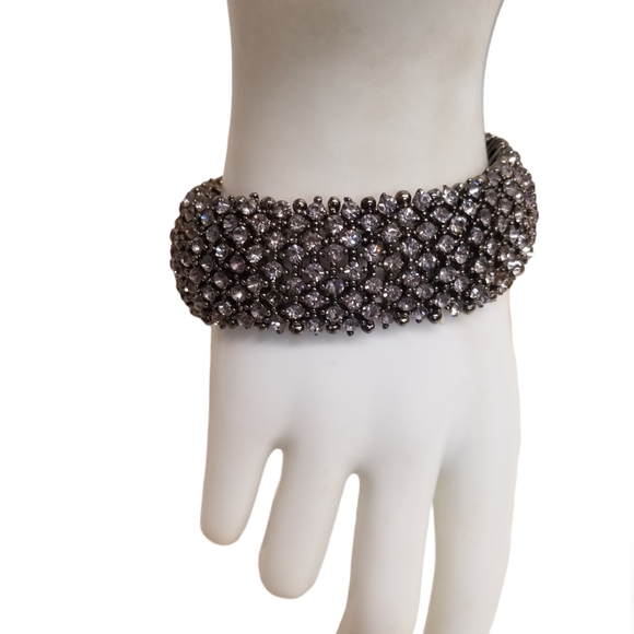 Vintage | Jewelry | Vintage Gunmetal Austrian Crystal Mesh Style ...